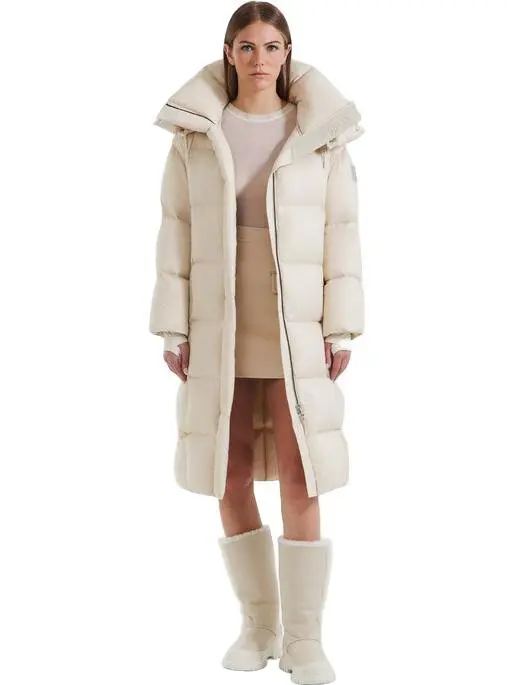 Rudsak Long Down Puffer Coat With Removable Hood - White