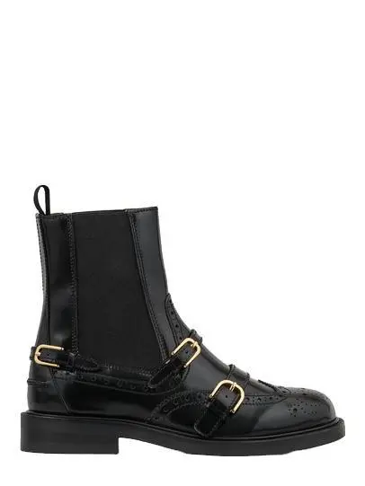 Sandro Chelsea Boots With Buckles - Black