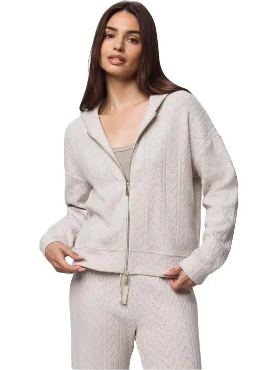 Splendid Sweatersoft Zip-up Hoodie - Natural