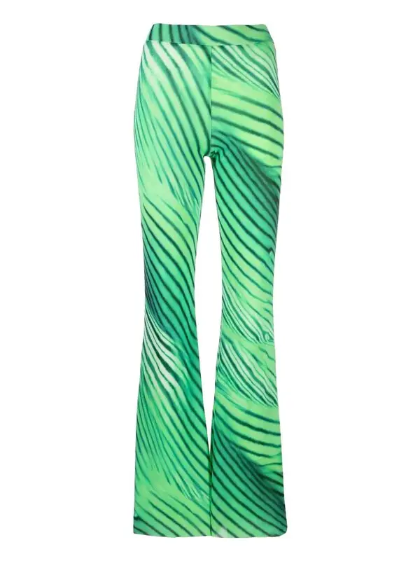 Andamane Graphic-print Flared Pants - Green