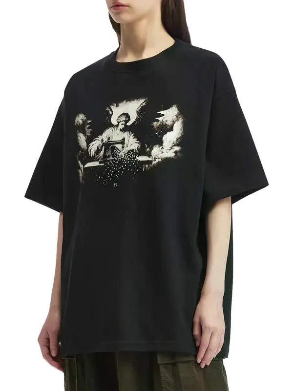 Y’s Graphic-print Cotton T-shirt - Black