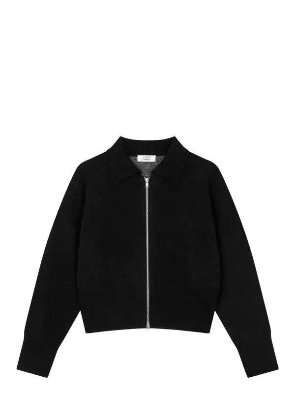 STUDIO TOMBOY Zip-front Cardigan - Black
