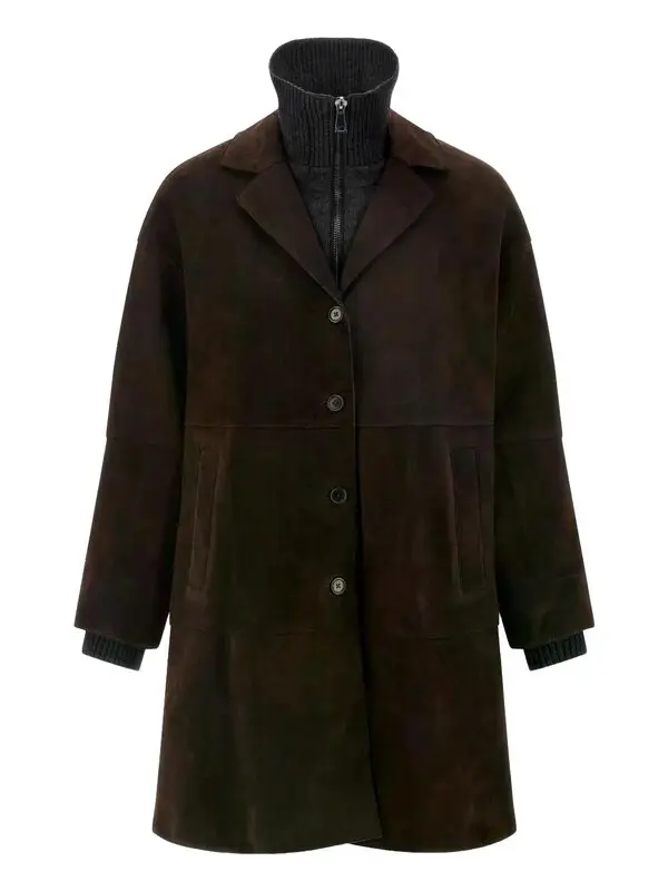 P.a.r.o.s.h Monet Suede Coat - Brown