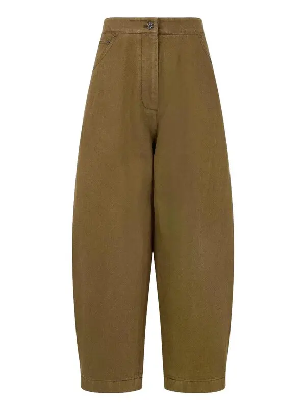 STUDIO TOMBOY Elastic-waist Tapered Trousers - Brown