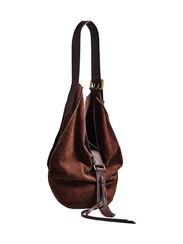 Dolce Vita Suede Slouchy Bag - Chocolate