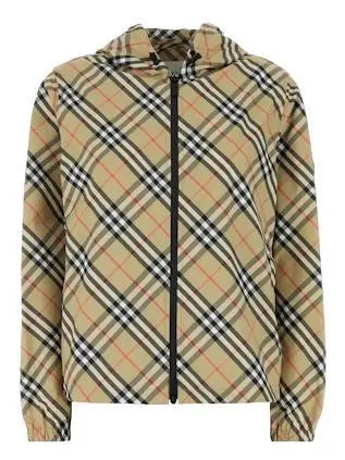 Burberry Salcombe Check Hood Windbreaker Jacket - Beige