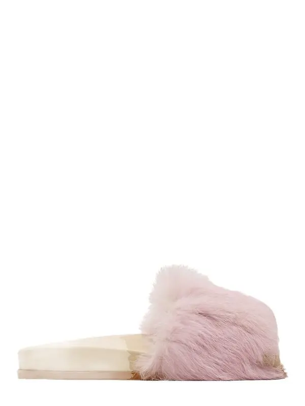 Buscemi Fur Clot Leather Slide - Pink