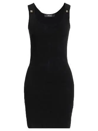 Versace Mini Dress In Viscose, Cotton, And Polyester - Black