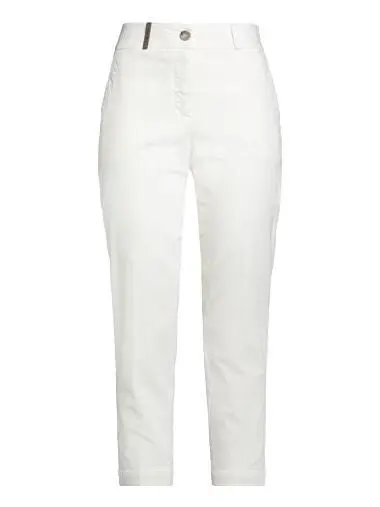 Peserico Tapered Jeans With Leather Trims - White