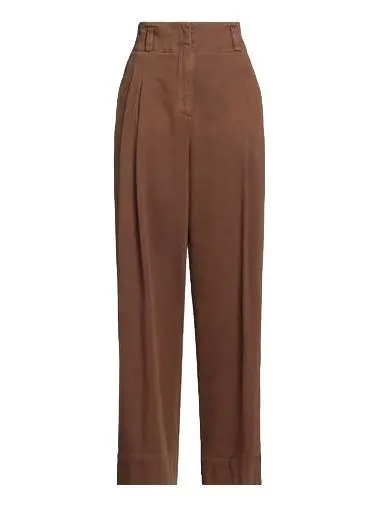 Peserico Wide-leg Cotton-blend Pants - Brown