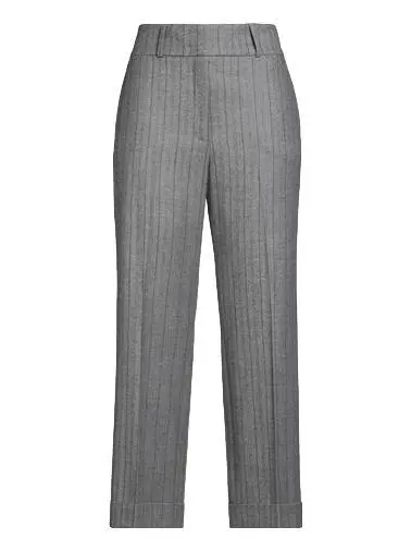 Peserico Striped Virgin Wool-blend Pants - Grey