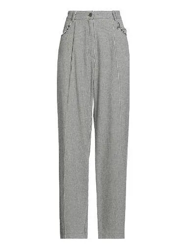 8PM Houndstooth Straight-leg Pants - Black