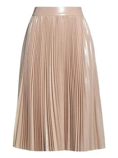 Peserico Midi Pleated Lamé Skirt - Beige