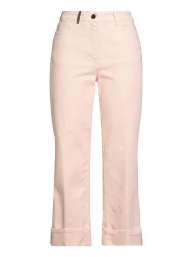 Peserico Straight-leg Jeans With Leather Trims - Pink