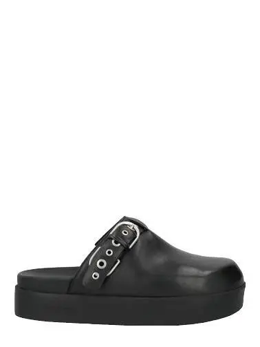 Rag & Bone Leather Mules With Buckle - Black