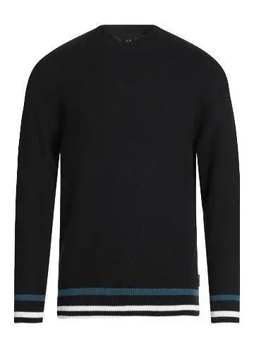 Armani Exchange Intarsia-knit Cotton Sweater - Black