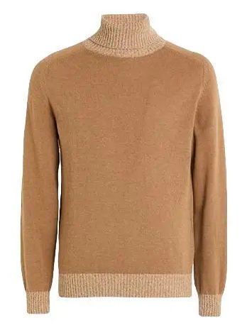 DANIELE ALESSANDRINI Turtleneck Knit Top - Beige