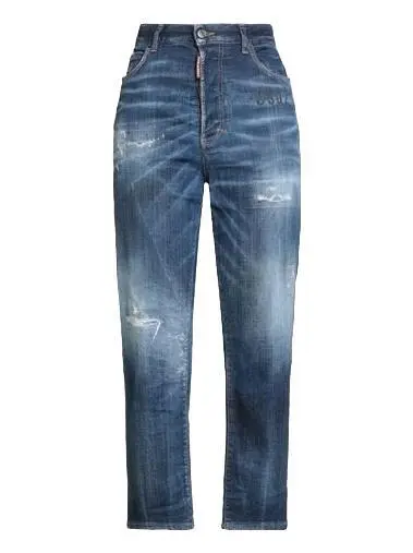 Dsquared2 Jeans In Cotton, Elastane, And Calfskin - Blue