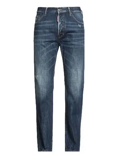 Dsquared2 Jeans In Cotton And Calfskin - Blue
