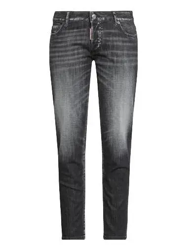 Dsquared2 Jeans With Leather Trims - Black