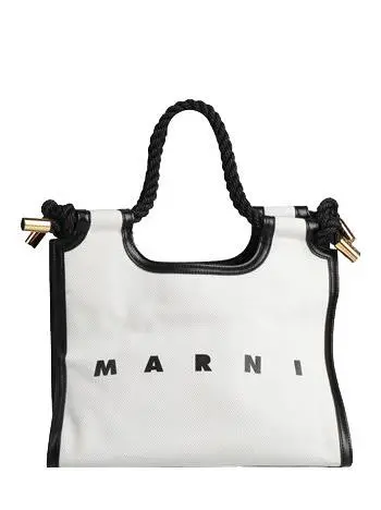 Marni Textile Fibers And Leather Shopper Bag - White