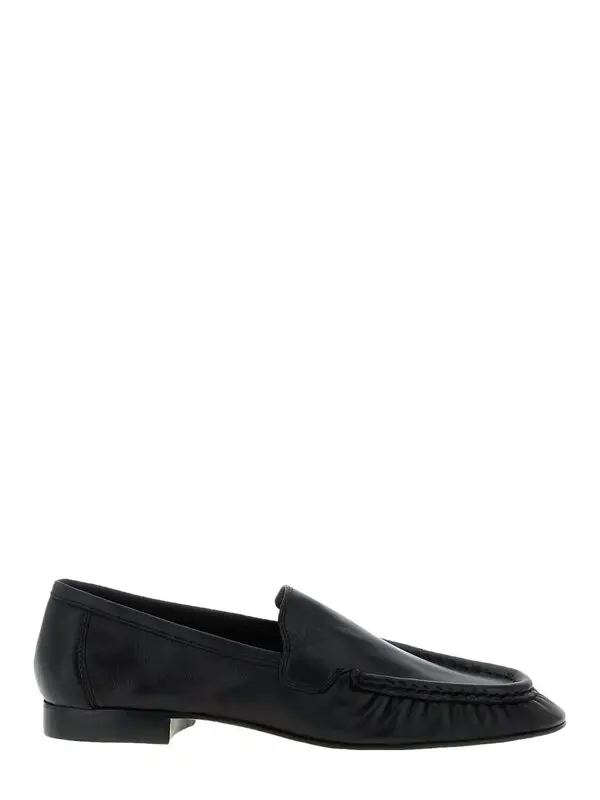 ARMARIUM Curled-toe Leather Loafers - Black