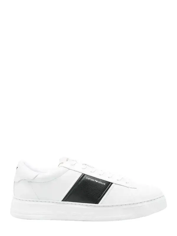 Emporio Armani Logo-print Leather Sneakers - White