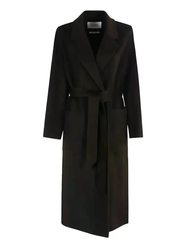 IVY OAK Wool Belted Trench Coat - Black