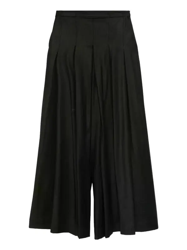CO.GO Pleated Wide-leg Pants - Black