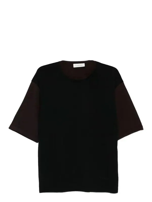 LANVIN Colour-block Short-sleeve T-shirt - Black