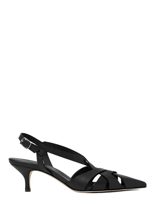 SCAROSSO Slingback Pointed-toe Pumps - Black