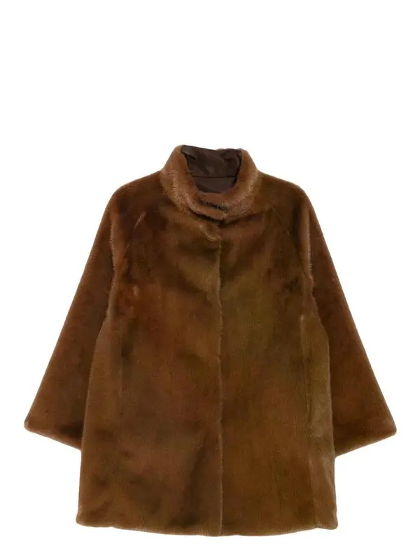 ROSSO 35 Faux-fur Coat - Brown