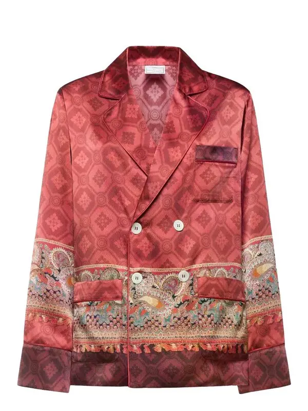 PIERRE-LOUIS MASCIA Paisley-print Double-breasted Jacket - Pink