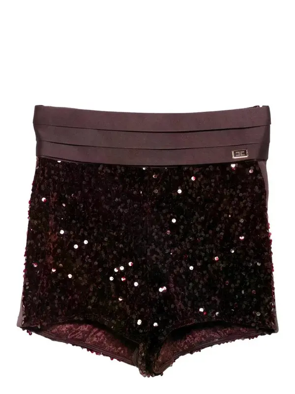 Elisabetta Franchi Sequin-embellished Shorts - Red