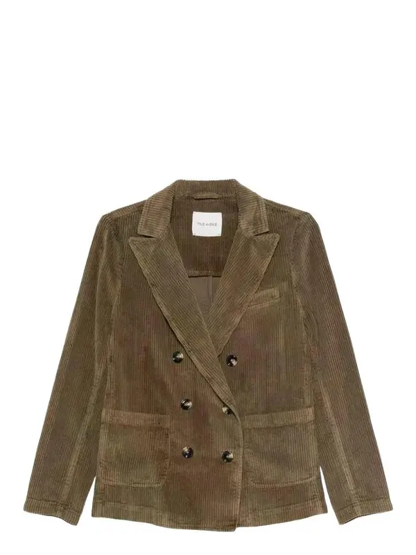 TRUE AVENUE Corduroy Double-breasted Jacket - Green