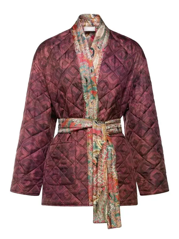 PIERRE-LOUIS MASCIA Quilted Patterned Coat - Red