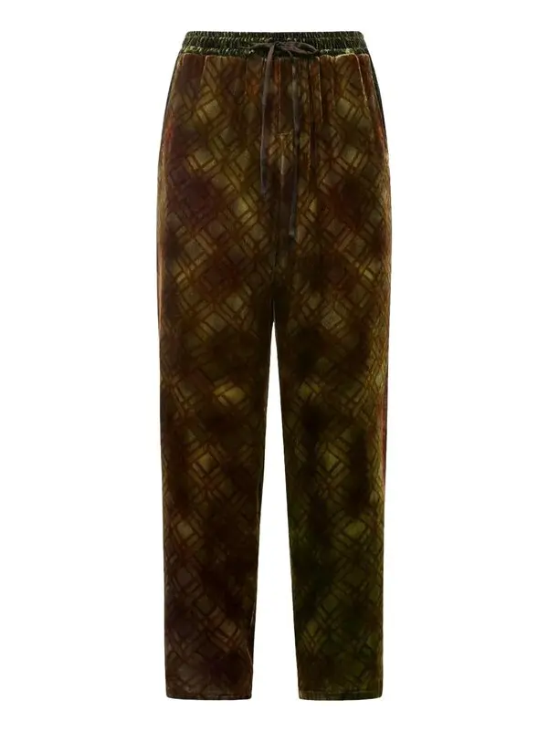 PIERRE-LOUIS MASCIA Geometric Velvet Trousers - Brown
