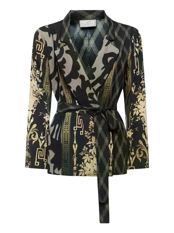 PIERRE-LOUIS MASCIA Patterned Belted Jacket - Black