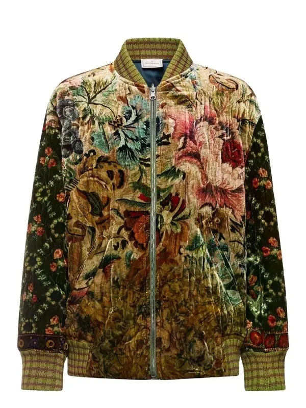 PIERRE-LOUIS MASCIA Floral Tapestry Velvet Jacket - Brown