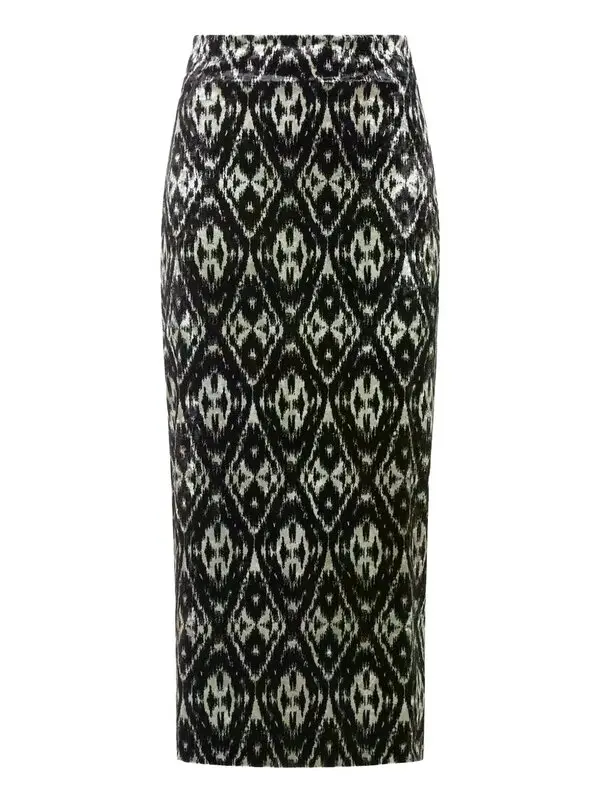 PIERRE-LOUIS MASCIA Geometric-pattern Maxi Skirt - Black