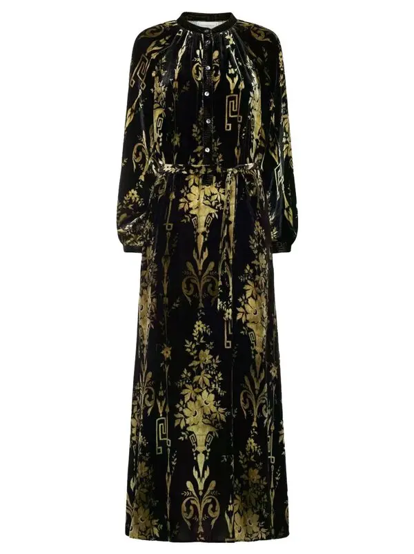 PIERRE-LOUIS MASCIA Flower-pattern Maxi Dress - Black