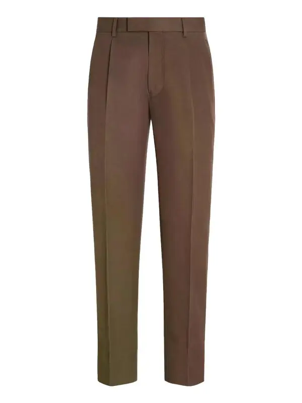 Zegna Pleated Side-pocket Trousers - Brown