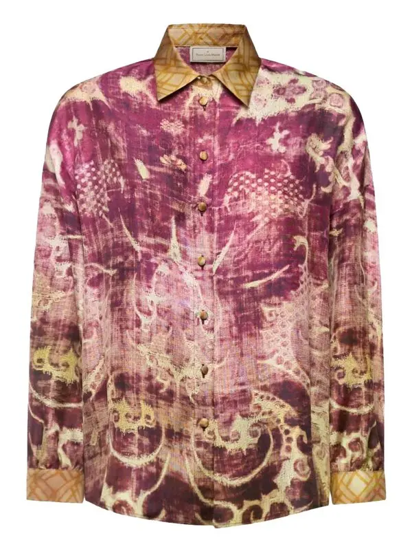 PIERRE-LOUIS MASCIA Patterned Long-sleeve Shirt - Pink