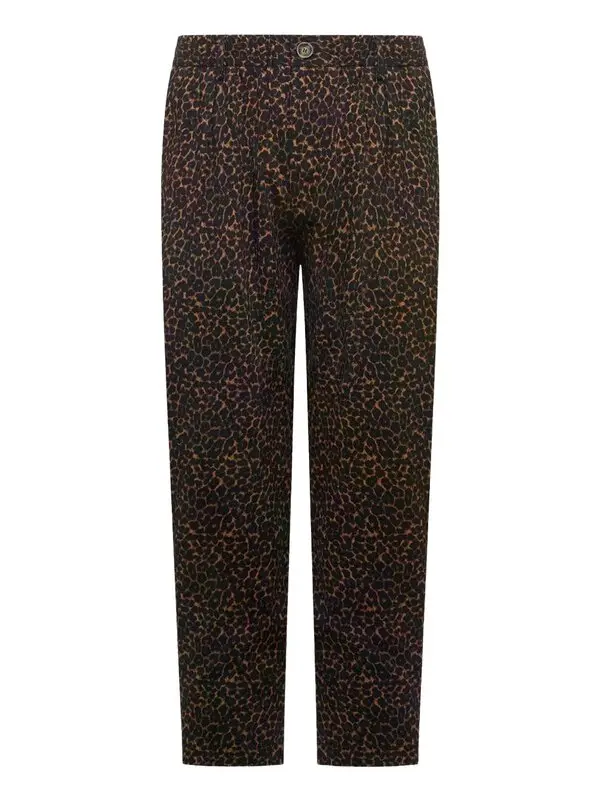 PIERRE-LOUIS MASCIA Leopard-print Pleated Trousers - Brown