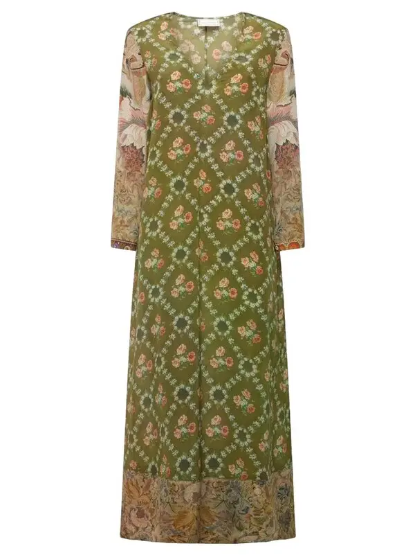 PIERRE-LOUIS MASCIA Floral-print Maxi Dress - Green