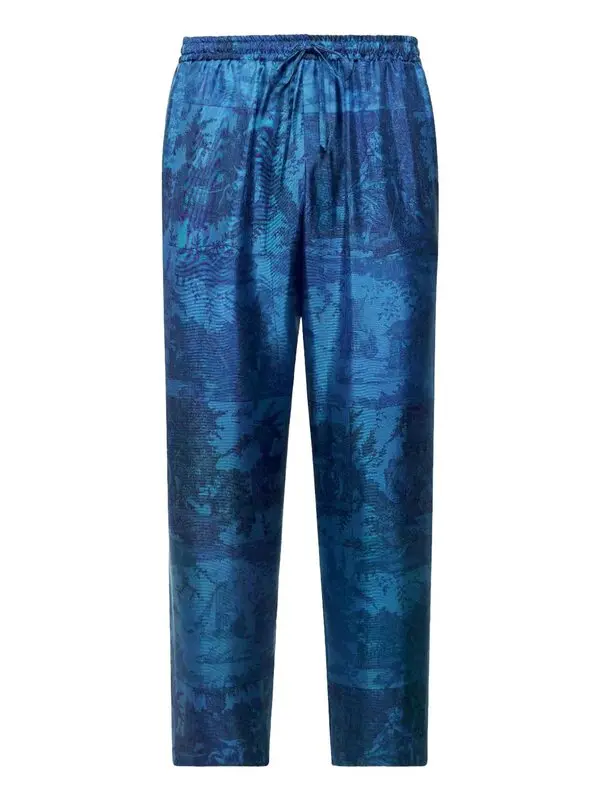 PIERRE-LOUIS MASCIA Landscape Print Trousers - Blue