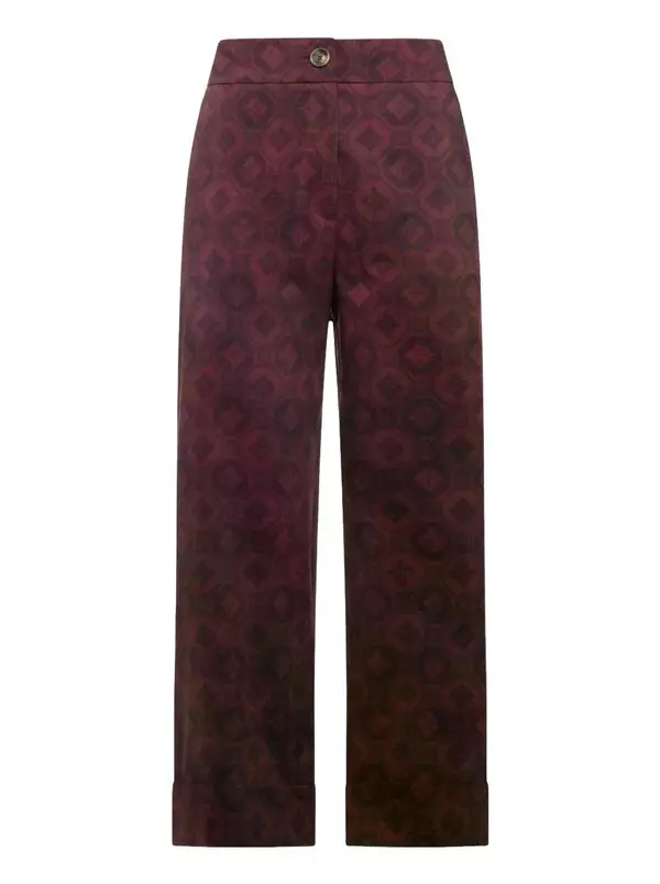 PIERRE-LOUIS MASCIA Geometric-print Trousers - Red