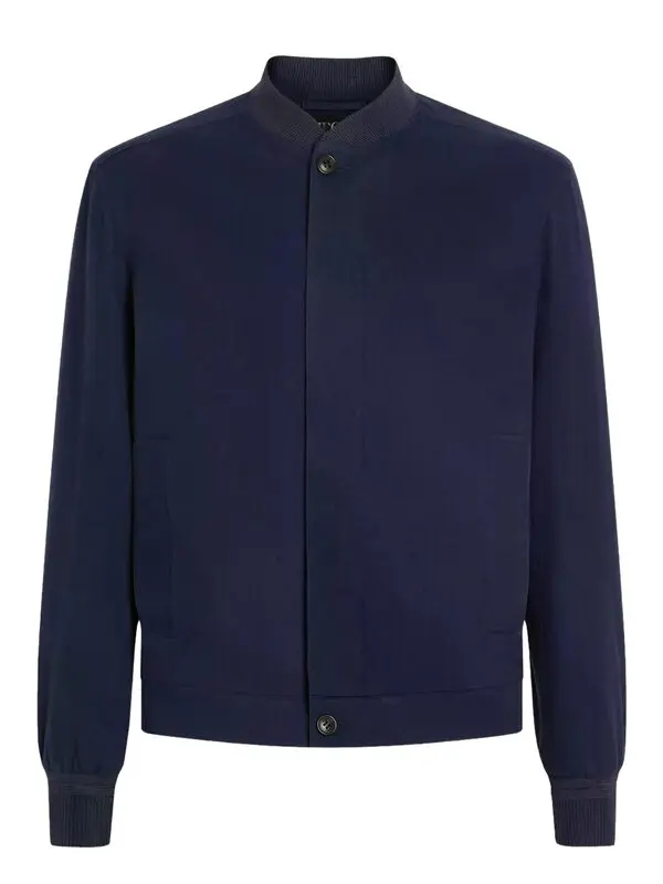 Zegna Oasi Cashmere Bomber Jacket - Blue