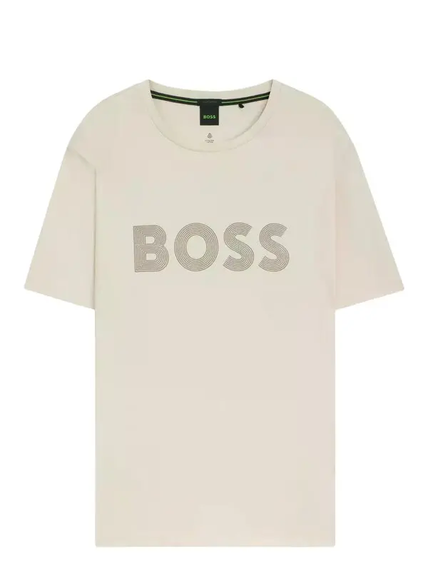 BOSS Logo-print Cotton T-shirt - Neutrals