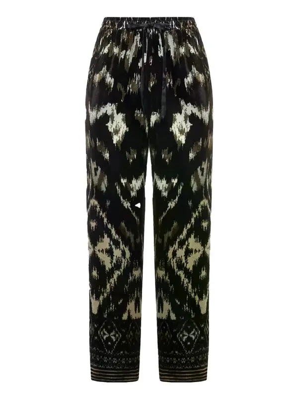 PIERRE-LOUIS MASCIA All-over Print Drawstring-waist Trousers - Black